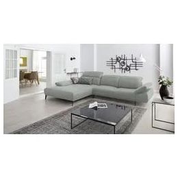 Ecksofa W.Schillig "levi" Sofas Gr. B/H/T: 344cm x 80cm x 207cm, Flachgewebe S22, Longchair links, mit Kopfteilverstellung-mit Armlehnenverstellung-mit motorischer Sitztiefenverstellung, braun (sky s22) inklusive Kopfstützenverstellung & Seitenteilverstellung, Breite 344cm