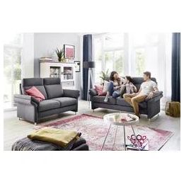 Polstergarnitur Home Affaire "Mailand" Sitzmöbel-Sets Gr. H/T: 103cm x 89cm, Easy care, mit Move-Funktion + Move-Funktion, grau Set: 3-Sitzer, 2-Sitzer und Sessel, wahlweise mit Move-Funktion