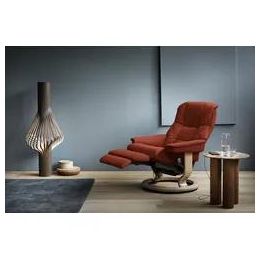 Relaxsessel stressless "Mayfair" Sessel Gr. ROHLEDER Stoff Q2 FARON, PowerTM Leg & Back-ohne Akku-Classic Base Eiche, Relaxfunktion-Drehfunktion-PlusTMSystem-Gleitsystem-Integrierte Fußstütze, B/H/T: 88cm x 102cm x 76cm, rot (rust q2 faron) elektrisch verstellbar, optional 2-motorisch, Größe M & L