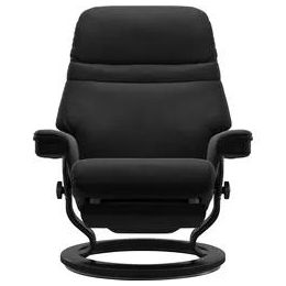 Relaxsessel stressless "Sunrise" Sessel Gr. Leder PALOMA, PowerTM Leg & Back-mit Akku-Classic Base Schwarz, Relaxfunktion-Drehfunktion-Integrierte Fußstütze-PlusTMSystem, B/H/T: 79cm x 103cm x 78cm, schwarz (black paloma) elektrisch verstellbar, optional 2-motorisch, Größe M & L