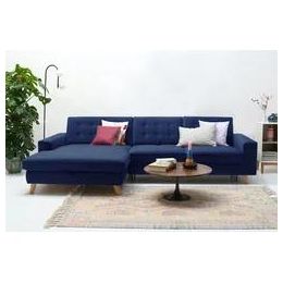 Ecksofa Tom Tailor HOME "Nordic Shift Chic" Sofas Gr. B/H/T: 308cm x 86cm x 180cm, Samtstoff TSV, Recamiere links, ohne Bettfunktion und Bettkasten, blau (indigo tsv 6) wahlweise mit Bettfunktion und Bettkasten