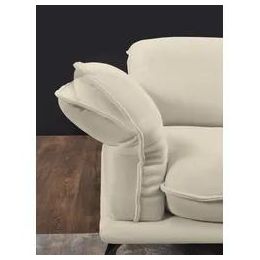 Ecksofa W.Schillig "sherry, Designsofa mit tollem Sitzkomfort, L-Form", beige (cream v39), B:302cm H:81cm T:230cm, Longlife Xtra-Leder Z69: Das feinnarbige, gedeckte Softleder Z69 besticht durch seine außergewöhnliche Weichheit im trendigen u00bbVintage-Looku00ab, Hautstärke 0, 9 - 1, 1 mm, Schlingenpolgewebe W82 (74% Polyacryl, 26% Polyester), Chenillegewebe V34 (52% Polyester, 38% Baumwolle, 10%