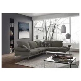 Ecksofa W.Schillig "sherry, Designsofa mit tollem Sitzkomfort, zeitlos und elegant, L-Form", braun (stone w82), B:302cm H:81cm T:230cm, Longlife Xtra-Leder Z69: Das feinnarbige, gedeckte Softleder Z69 besticht durch seine außergewöhnliche Weichheit im trendigen u00bbVintage-Looku00ab, Hautstärke 0, 9 - 1, 1 mm, Schlingenpolgewebe W82 (74% Polyacryl, 26% Polyester), Chenillegewebe V34 (52% Polyeste