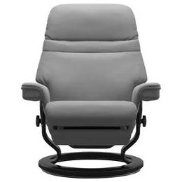 Relaxsessel stressless "Sunrise" Sessel Gr. Leder BATICK, PowerTM Leg & Back-ohne Akku-Classic Base Schwarz, Relaxfunktion-Drehfunktion-Integrierte Fußstütze-PlusTMSystem, B/H/T: 79cm x 103cm x 78cm, grau (wild dove batick) elektrisch verstellbar, optional 2-motorisch, Größe M & L