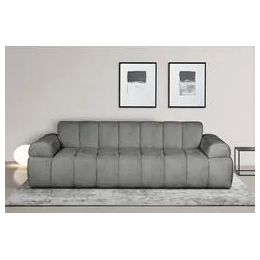 3-Sitzer Inosign "LYOTH" Sofas Gr. B/H/T: 220cm x 71cm x 93cm, Chenille, grau (dunkelgrau) moderne Steppung, Armlehnen in Kissenoptik, BTH: 2209371 vm