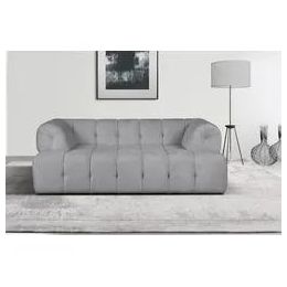 2-Sitzer Inosign "APERIRE B/T/H: 180/100/77 cm" Sofas Gr. B/H/T: 180cm x 77cm x 100cm, Chenille, weiß (silber) aufwändige, moderne Steppung mit tiefem Einzug, auch hinten