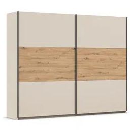 Schwebetürenschrank Rauch "Neo" Schränke Gr. B/H/T: 261 cm x 210 cm x 59 cm, 2 St., beige (champagner, eiche artisan) mit großzügigem Stauraum und vielfältigen Farbkombinationen