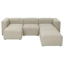 Wohnlandschaft Max Winzer "Lena" Sofas Gr. B/H/T: 275 cm x 73 cm x 235 cm, Flachgewebe 20005, beige (creme) Sofa-Set 04 aus 4 Sitz-Elementen, individuell kombinierbar