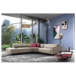 Ecksofa Egoitaliano Sofas Gr. B/H/T: 314cm x 96cm x 284cm, Luxus-Microfaser in Lederoptik, Recamiere links-Relaxelement rechts, mit Relaxfunktion, grau (opal grau) mit Relaxfunktion und verstellbaren Kopfteilelementen