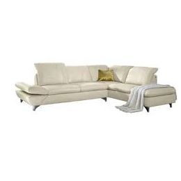 Ecksofa W.Schillig "taoo" Sofas Gr. B/H/T: 296cm x 84cm x 242cm, Longlife fabric Velourgewebe S41, Ottomane rechts, mit Kopfteilverstellung-mit Sitztiefenverstellung, beige (natural s41) mit Sitziefenverstellung & Kopfteilverstellung