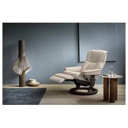 Relaxsessel stressless "Mayfair" Sessel Gr. ROHLEDER Stoff Q2 FARON, PowerTM Leg & Back-ohne Akku-Classic Base Braun, Relaxfunktion-Drehfunktion-PlusTMSystem-Gleitsystem-Integrierte Fußstütze, B/H/T: 79cm x 101cm x 77cm, beige (light q2 faron) elektrisch verstellbar, optional 2-motorisch, Größe M & L