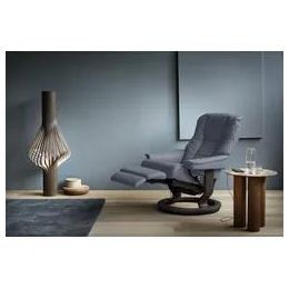 Relaxsessel stressless "Mayfair" Sessel Gr. Leder PALOMA, PowerTM Leg & Back-ohne Akku-Classic Base Wenge, Relaxfunktion-Drehfunktion-PlusTMSystem-Gleitsystem-Integrierte Fußstütze, B/H/T: 79cm x 101cm x 77cm, blau (sparrow blue paloma) elektrisch verstellbar, optional 2-motorisch, Größe M & L