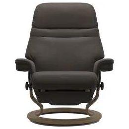 Relaxsessel stressless "Sunrise" Sessel Gr. Leder BATICK, PowerTM Leg & Back-ohne Akku-Classic Base Eiche, Relaxfunktion-Drehfunktion-Integrierte Fußstütze-PlusTMSystem, B/H/T: 88cm x 103cm x 78cm, braun (brown batick) elektrisch verstellbar, optional 2-motorisch, Größe M & L