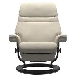 Relaxsessel stressless "Sunrise" Sessel Gr. Struktur fein JASMINE, PowerTM Leg & Back-mit Akku-Classic Base Schwarz, Relaxfunktion-Drehfunktion-Integrierte Fußstütze-PlusTMSystem, B/H/T: 79cm x 103cm x 78cm, beige (beige jasmine) elektrisch verstellbar, optional 2-motorisch, Größe M & L