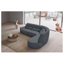 Ecksofa Egoitaliano "Puffy" Sofas Gr. B/H/T: 330cm x 88cm x 205cm, Luxus-Microfaser BLUSH, Ottomane rechts, Mit Relaxfunktion, grau (charcoal) mit Ottomane, wahlweise und ohne elektrischer Relaxfunktion