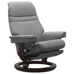 Relaxsessel stressless "Sunrise" Sessel Gr. Leder BATICK, PowerTM Leg & Back-mit Akku-Classic Base Braun, Relaxfunktion-Drehfunktion-Integrierte Fußstütze-PlusTMSystem, B/H/T: 88cm x 103cm x 78cm, grau (wild dove batick) elektrisch verstellbar, optional 2-motorisch, Größe M & L