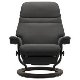 Relaxsessel stressless "Sunrise" Sessel Gr. Leder PALOMA, PowerTM Leg & Back-ohne Akku-Classic Base Wenge, Relaxfunktion-Drehfunktion-Integrierte Fußstütze-PlusTMSystem, B/H/T: 88cm x 103cm x 78cm, grau (rock paloma) elektrisch verstellbar, optional 2-motorisch, Größe M & L