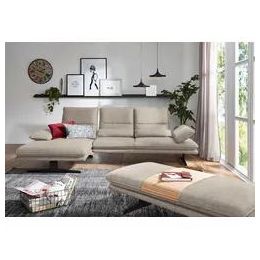 Ecksofa W.Schillig "broadway, Designsofa mit tollem Sitzkomfort", braun (sesame s22), B:291cm H:94cm T:164cm, Flachgewebe S22 (100% Polyester), Sofas, Sitztiefenverstellung, Kopfteil- & Seitenteilverstellung, Breite 291cm