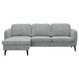 Ecksofa Inosign "Ikano" Sofas Gr. B/H/T: 225cm x 80cm x 143cm, Flachgewebe, Recamiere links, grau Massivholz Konstruktion, Wellenunterfederung im Sitz