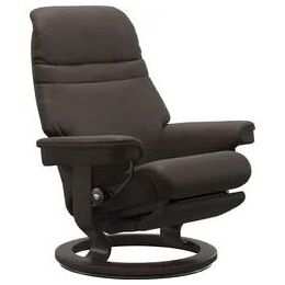 Relaxsessel stressless "Sunrise" Sessel Gr. Leder BATICK, PowerTM Leg & Back-ohne Akku-Classic Base Wenge, Relaxfunktion-Drehfunktion-Integrierte Fußstütze-PlusTMSystem, B/H/T: 88cm x 103cm x 78cm, braun (brown batick) elektrisch verstellbar, optional 2-motorisch, Größe M & L