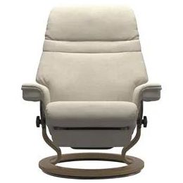 Relaxsessel stressless "Sunrise" Sessel Gr. Struktur fein JASMINE, PowerTM Leg & Back-ohne Akku-Classic Base Eiche, Relaxfunktion-Drehfunktion-Integrierte Fußstütze-PlusTMSystem, B/H/T: 79cm x 103cm x 78cm, beige (beige jasmine) elektrisch verstellbar, optional 2-motorisch, Größe M & L