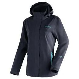 Outdoorjacke Maier Sports "Metor rec W" Gr. 40, blau (dunkelblau) Damen Jacken Regenjacke wasserdicht mit Kapuze, 2 Taschen außen, Innentasche