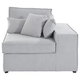 Sofaelement RAUM.ID "Florid", grau (hellgrau), B:100cm H:75cm T:100cm, Baumwollmix (60% Baumwolle/40% Leinen), Struktur fein (100% Polyester), Samtoptik (100% Polyester), Samtvelours (100% Polyester), Struktur (100% Polyester), Struktur recycelt (100% recyceltes Polyester), Polsterelemente, als Teil eines Modulsofas,, fester Sitzkomfort, auch in Cord