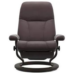 Relaxsessel stressless "Consul" Sessel Gr. Leder PALOMA, PowerTM Leg & Back-mit Akku-Classic Base Wenge-M, Relaxfunktion-Drehfunktion-Integrierte Fußstütze-PlusTMSystem, B/H/T: 76cm x 100cm x 74cm, rot (bordeaux) elektrisch verstellbar, optional 2-motorisch, Größe M & L