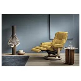 Relaxsessel stressless "Mayfair" Sessel Gr. ROHLEDER Stoff Q2 FARON, PowerTM Leg & Back-ohne Akku-Classic Base Eiche, Relaxfunktion-Drehfunktion-PlusTMSystem-Gleitsystem-Integrierte Fußstütze, B/H/T: 88cm x 102cm x 76cm, gelb (yellow q2 faron) elektrisch verstellbar, optional 2-motorisch, Größe M & L