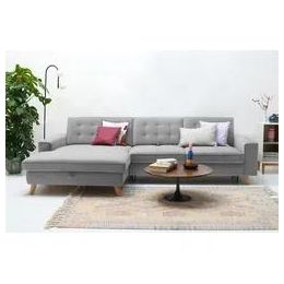 Ecksofa Tom Tailor HOME "Nordic Shift Chic" Sofas Gr. B/H/T: 308cm x 86cm x 180cm, Samtstoff TSV, Recamiere links, ohne Bettfunktion und Bettkasten, grau (stone tsv 29) wahlweise mit Bettfunktion und Bettkasten