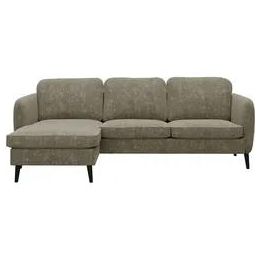 Ecksofa Inosign "Ikano" Sofas Gr. B/H/T: 225cm x 80cm x 143cm, Flachgewebe, Recamiere links, braun Massivholz Konstruktion, Wellenunterfederung im Sitz