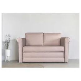 Schlafsofa Home Affaire "Lanas" Sofas Gr. B/H/T: 142cm x 87cm x 76cm, Webstoff fein, beige kompaktes 2-Sitzer mit Schlaffunktion, in verschiedenen Farben