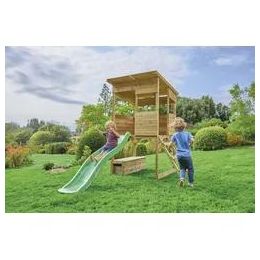 WESTMANN Spielhaus 50NRTH "»Holz Stelzenhaus, Wildnis«" Spielhäuser beige (natur) Kinder Spielhaus mit Rutsche, Natur