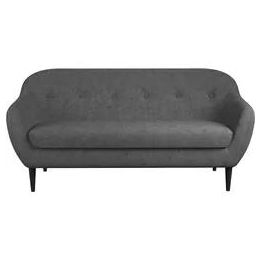 2,5-Sitzer Home Affaire "Roni" Sofas Gr. B/H/T: 172cm x 83cm x 84cm, Microfaser, grau (dunkelgrau) Wellenunterfederung für hohen Sitzkomfort, Massivholzfüße