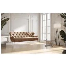 3-Sitzer Places of Style Sofas Gr. B/H/T: 193cm x 97cm x 87cm, Luxus-Microfaser ALTARA NUBUCK, braun (chocco) mit Knopfheftung,in verschieden Stoffarten