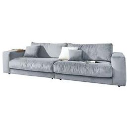 Big-Sofa 3C Candy "Enisa II" Sofas Gr. B/H/T: 290cm x 86cm x 127cm, Struktur, blau (light, blau) incl. 1 Flatterkissen, Wahlweise mit Flecken-Schutz-Bezug Easy care