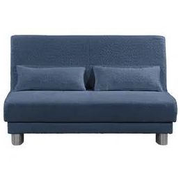 Schlafsofa Inosign "Gina" Sofas Gr. B/H/T: 160cm x 86cm x 195cm, Bouclé, blau mit einem Handgriff vom Sofa zum Bett