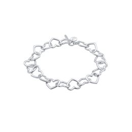 Elli Premium Armband Herz Heart Verschlungen 925 Silber, Herz, silberfarben