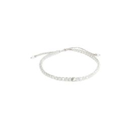 SAMAPURA Armband Kristall-Regenbogen-Nugget-Armband, Silber Faden, weiß