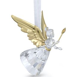 Dekohänger Swarovski "ORNAMENT ANGEL, Engel, 5657008" Gr. B/H: 6,2 cm x 7,80 cm, weiß (kristallweiß, goldfarben, weiß) Weihnachtsdekoanhänger Swarovski Kristall