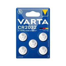 Varta Lithium Coin Knopfzelle CR2032, 3Volt, Batterie 5 St&uuml;ck