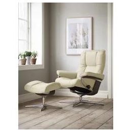 Relaxsessel stressless "Mayfair" Sessel Gr. Leder PALOMA, Cross Base Wenge, Relaxfunktion-Drehfunktion-PlusTMSystem-Gleitsystem-BalanceAdaptTM, B/H/T: 92cm x 103cm x 79cm, beige (vanilla paloma) mit Cross Base, Größe S, M & L, Holzakzent Wenge