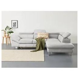 Ecksofa COTTA "Driver L-Form" Sofas Gr. B/H/T: 268cm x 73cm x 214cm, Luxus-Kunstleder, Ottomane rechts, mit Kopfteilverstellung-mit Bettfunktion und Bettkasten, weiß mit Kopfteilverstellung, wahlweise Bettfunktion