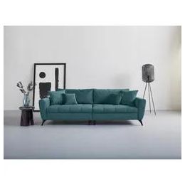 Big-Sofa Inosign "Lörby" Sofas Gr. B/H/T: 264 cm x 90 cm x 107 cm, Aqua Clean Pascha, Aqua Clean Pascha, blau (petrol) auch mit Aqua clean-Bezug, feine Steppung im Sitzbereich, lose Kissen