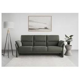 3-Sitzer DOMO collection "Pina" Sofas Gr. B/H/T: 219cm x 95cm x 88cm, Microfaser hochflorig, grün (dunkelgrün) mit Federkern, Breite 219cm