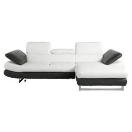 Ecksofa Inosign "Solution L-Form" Sofas Gr. B/H/T: 286cm x 73cm x 167cm, Kunstleder SOFTLUX-Kunstleder, ohne Bettfunktion, Recamiere rechts, grau (grau/altweiß) wahlweise mit Bettfunktion