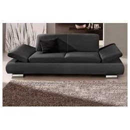 2,5-Sitzer Max Winzer "Toulouse modern und bequem, aktuelles Design, hoher Sitzkomfort" Sofas Gr. B/H/T: 224cm x 75cm x 89cm, Kunstleder SOFTLUX, schwarz mit klappbaren Armlehnen, Breite 224 cm