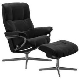 Relaxsessel stressless "Mayfair" Sessel Gr. Leder BATICK, Cross Base Schwarz, Relaxfunktion-Drehfunktion-PlusTMSystem-Gleitsystem-BalanceAdaptTM, B/H/T: 83cm x 102cm x 74cm, schwarz (black batick) mit Cross Base, Größe S, M & L, Holzakzent Schwarz