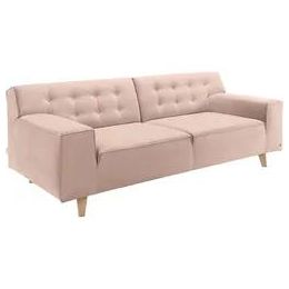 2-Sitzer Tom Tailor HOME "NORDIC CHIC" Sofas Gr. B/H/T: 186cm x 77cm x 91cm, Samtstoff TSV, rosa (rosa tsv 27) im Retrolook, Füße Buche natur