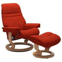 Relaxsessel stressless "Sunrise", rot (rust q2 faron), B:75cm H:100cm T:73cm, Leder BATICK: BATICK ist ein leicht korrigiertes, durchgefärbtes und genarbtes Möbelleder, bei dem die meisten Unebenheiten und Spuren in der Regel entfernt wurden., Leder PALOMA: PALOMA ist ein durchgefärbtes Semianilin-Möbelleder mit natürlicher Narbung., ROHLEDER Stoff Q2 FARON: Ein fester zuverlässiger Bouclu00e9 mit